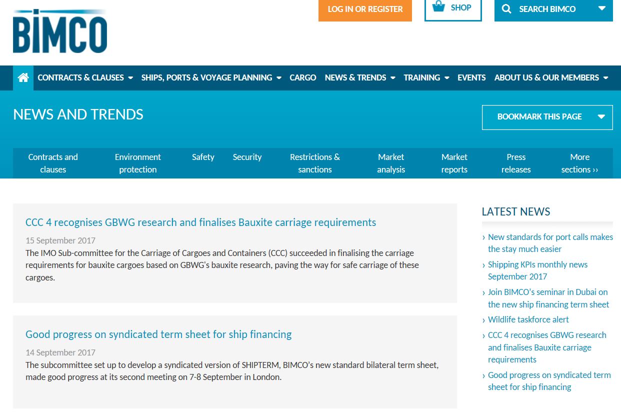 press releases Bimco